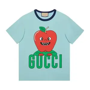 Gucci Cotton T-shirt With Apple Print - Multicolor