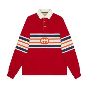 Gucci Jersey Polo Sweatshirt With Interlocking G