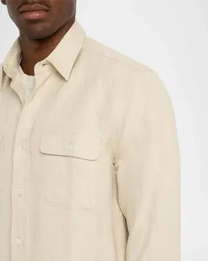Ralph Lauren Purple Label Apos;s Silk-linen Shirt - Sand