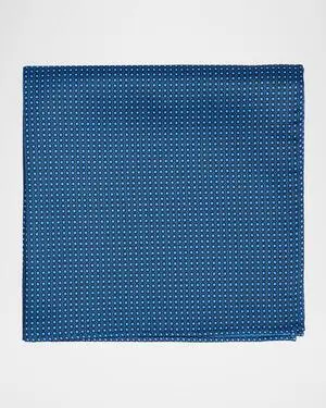STEFANO RICCI Men & Apos;s Micro-geometric Silk Pocket Square