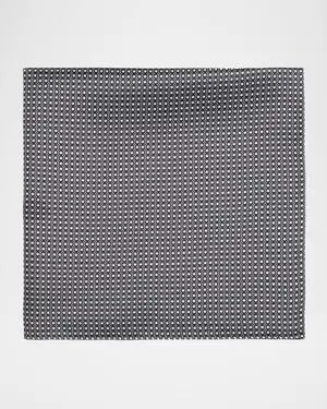 STEFANO RICCI Men & Apos;s Micro-geometric Silk Pocket Square