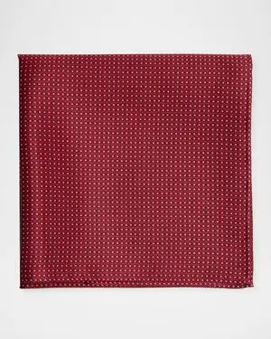 STEFANO RICCI Men & Apos;s Micro-geometric Silk Pocket Square