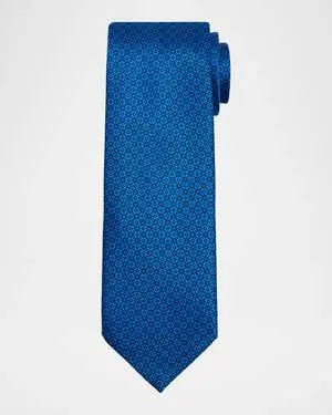 Stefano Ricci Geometric Silk Necktie Blue