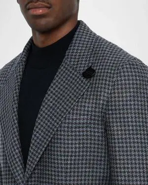 Brioni Silk And Wool Houndstooth Sport Coat - Brown