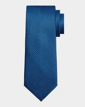 Stefano Ricci Micro-Medallion Silk Tie Blue