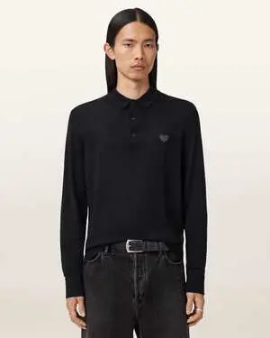 ALLSAINTS Lover Merino Long Sleeve Polo