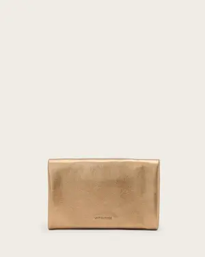ALLSAINTS Harluna Leather Wallet - Warm Brass