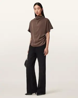 ALLSAINTS Short Sleeve Top - Pot Brown