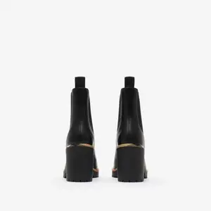 Burberry Leather Chelsea Boots With Block Heel
