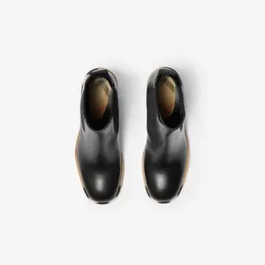 Burberry Leather Chelsea Boots With Block Heel