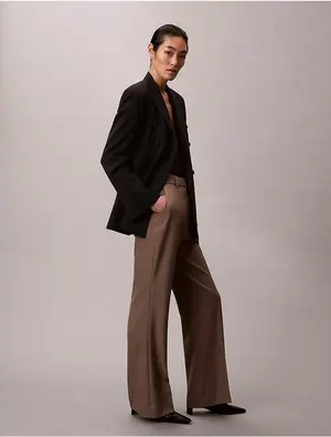Calvin Klein Tailored Flared Pants - Walnut Melange