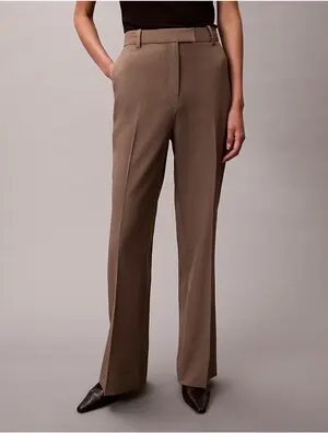 Calvin Klein Tailored Flared Pants - Walnut Melange