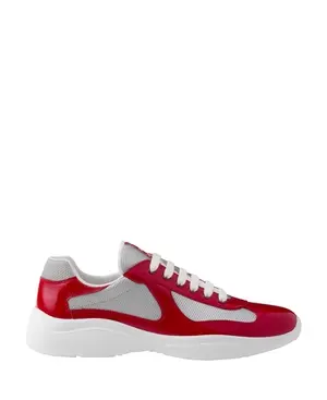Prada Patent Leather And Technical Fabric America's Cup Sneakers - Red