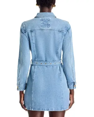 Michael Kors Denim Belted Mini Dress In Blue Sky Wash - 65% Off |  Editorialist