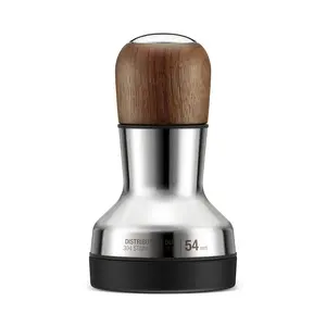 BREVILLE 54mm 2 In 1 Wood Espresso Tamper Distribution Tool - No Color