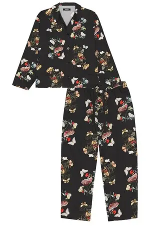 UNDERCOVERISM Printed Pajama Set In Black - Black Base