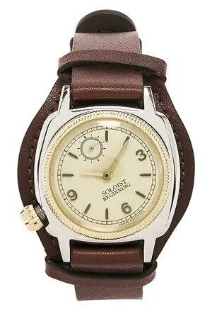 TAKAHIROMIYASHITA THESOLOIST. Coussin Type L Leather Belt Watch - Beige