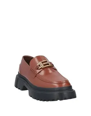 Hogan Loafers In Leather With Logo Appliqu