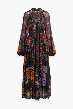 Floral Crepe de Chine Maxi Dresses