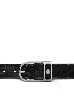 BILLIONAIRE Crocodile-embossed Leather Belt