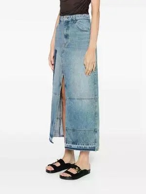 Co Collection Patchwork Denim Skirt