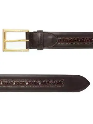 BILLIONAIRE Crocodile Embossed Leather Belt