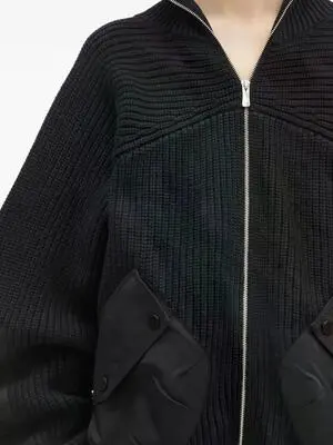 A. A. SPECTRUM Ribbed Panelled Zip-up Cardigan