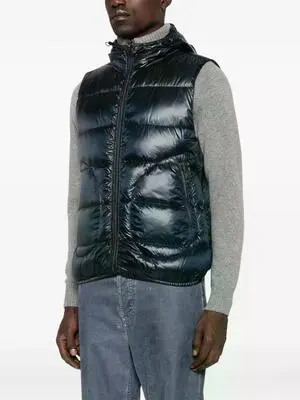 Herno Quilted Hooded Gilet - Blue