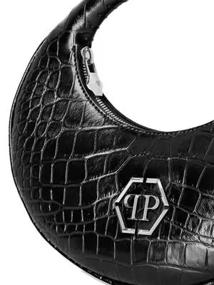 Philipp Plein Medium Moon Crocodile-print Clutch