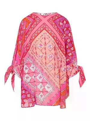 Emilio Pucci Tie-sleeve Patterned Beach Dress