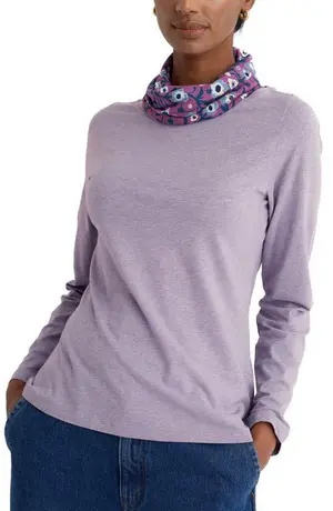 SEASALT CORNWALL Easel Long Sleeve Organic Cotton Top - Grape Thistle