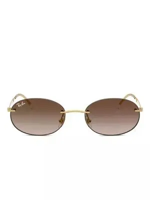 Ray-ban Rimless Oval Sunglasses - Gold