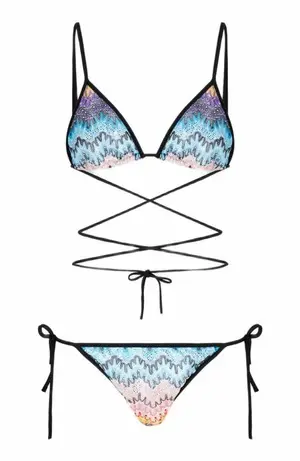 Missoni Bikini With Long Ties And Mesh Details - Multicoloured