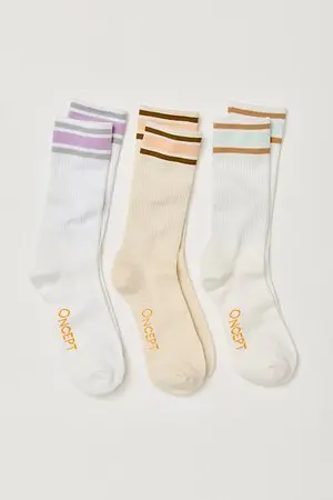 Oncept Stripe Crew Sock 3-pack - Desert