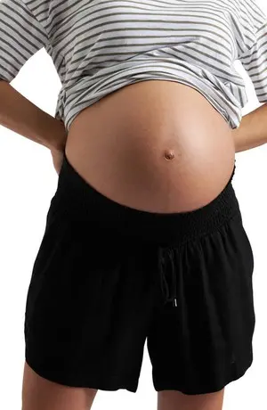 RIPE MATERNITY Byron Shirred Linen Short