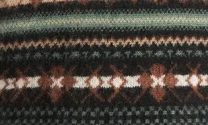 Vince Fair Isle Cashmere Polo Sweater - Cacao/malachite Comb
