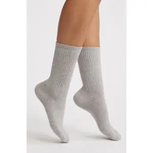 Hue Must Have Crew Socks - Light Grey Heather