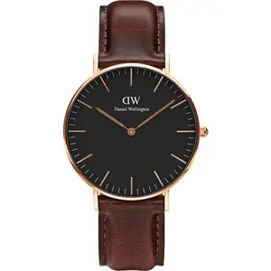DANIEL WELLINGTON Classic Leather Strap Watch - Rose Gold