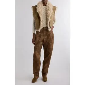 Isabel Marant Clara Faux Shearling Reversible Vest - Taupe