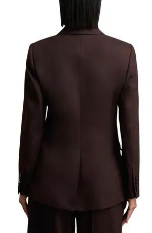 REISS Wool Blend Double Breasted Blazer - Aubergine