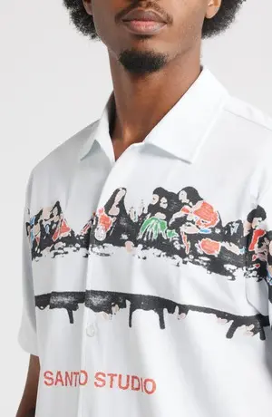 SANTO STUDIO Last Supper Short Sleeve Button-up Shirt
