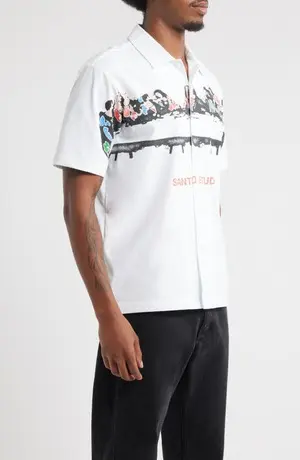 SANTO STUDIO Last Supper Short Sleeve Button-up Shirt