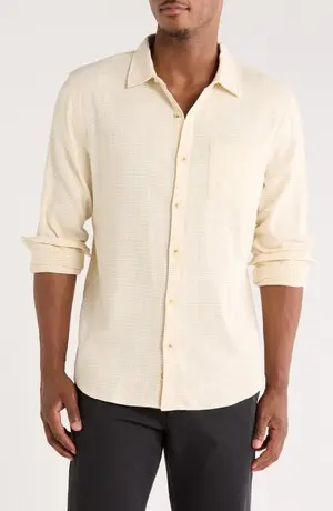 Marine Layer Classic Stripe Stretch Cotton Button-up Shirt