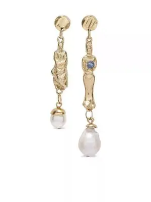 Ermanno Scervino Pearl-embellished Sculptural Earrings - Gold