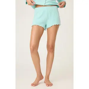 PJ Salvage Pointelle Shorts - Light Mint