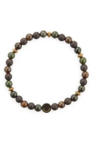 Caputo & Co Beaded Stretch Bracelet Bronzite