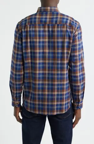 Johnston & Murphy Heather Plaid Button-down Shirt