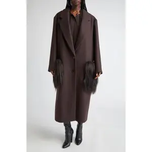 Michael Kors Two-button Coat With Shearling Trim