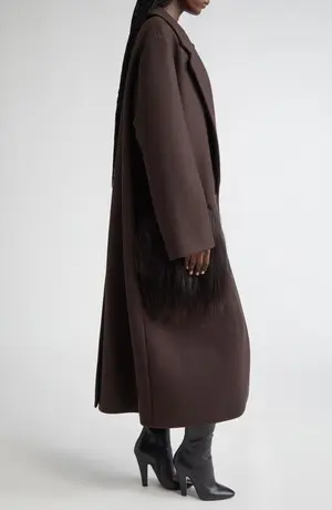 Michael Kors Two-button Coat With Shearling Trim