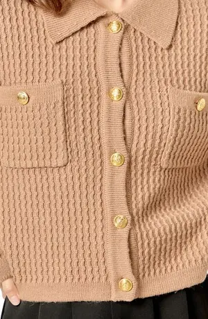 English Factory Button-front Cardigan